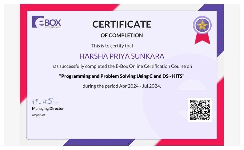 Harsha Priya Sunkara on LinkedIn: #programming #certification #ebox # ... Harsha Priya Sunkara on LinkedIn: #programming #certification #ebox # ...