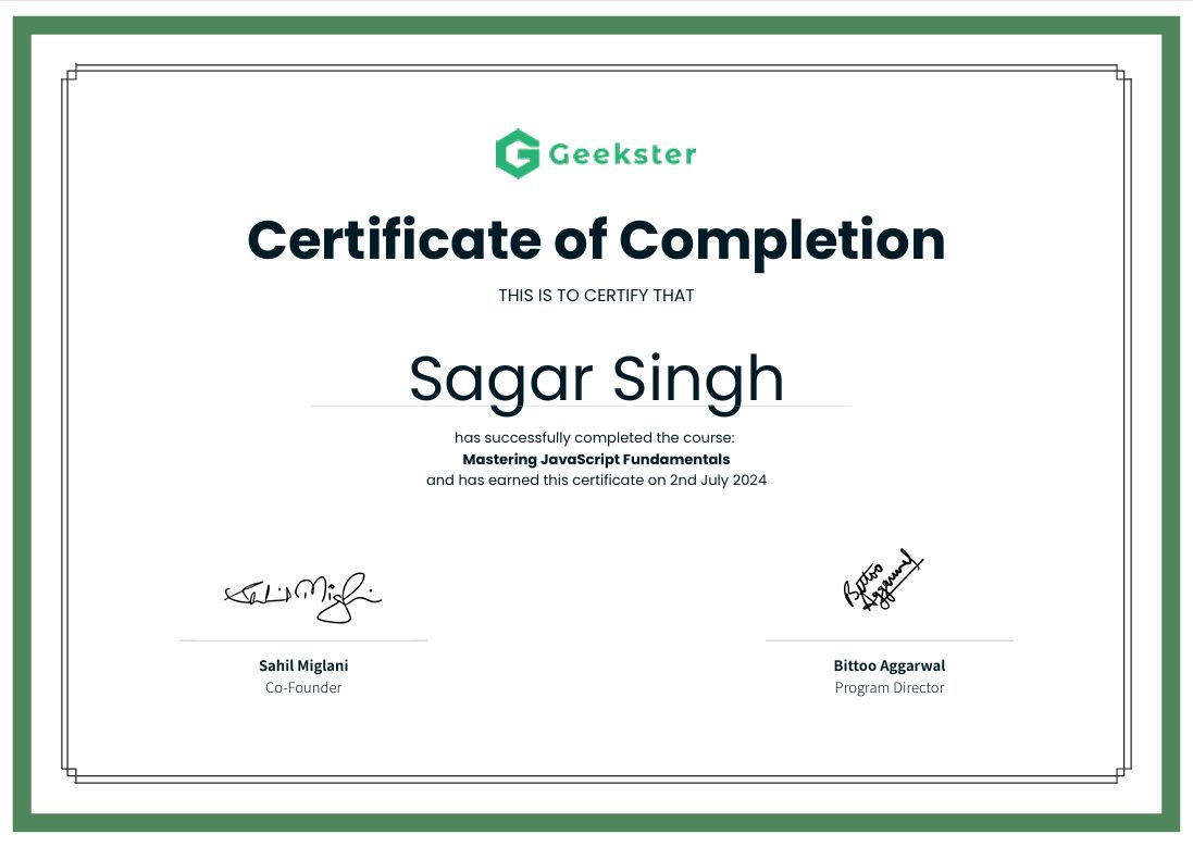 Sagar Singh on LinkedIn: #javascript #webdevelopment #geekster # ... Sagar Singh on LinkedIn: #javascript #webdevelopment #geekster # ...