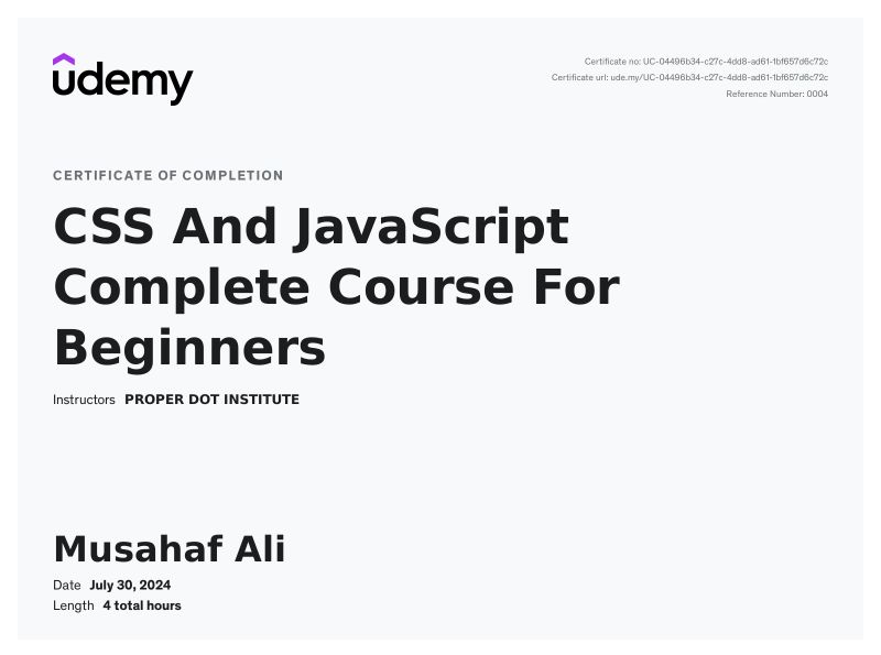 Musahaf Ali on LinkedIn: #achievement #css #javascript #udemy # ... Musahaf Ali on LinkedIn: #achievement #css #javascript #udemy # ...