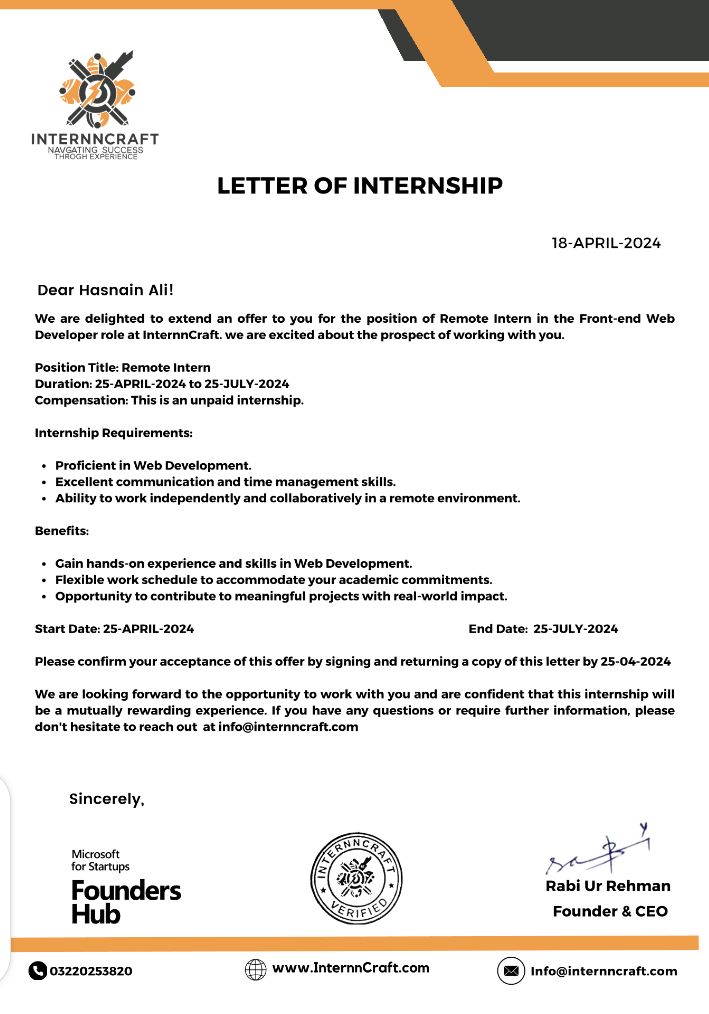 Owais khilji on LinkedIn: #internship Owais khilji on LinkedIn: #internship
