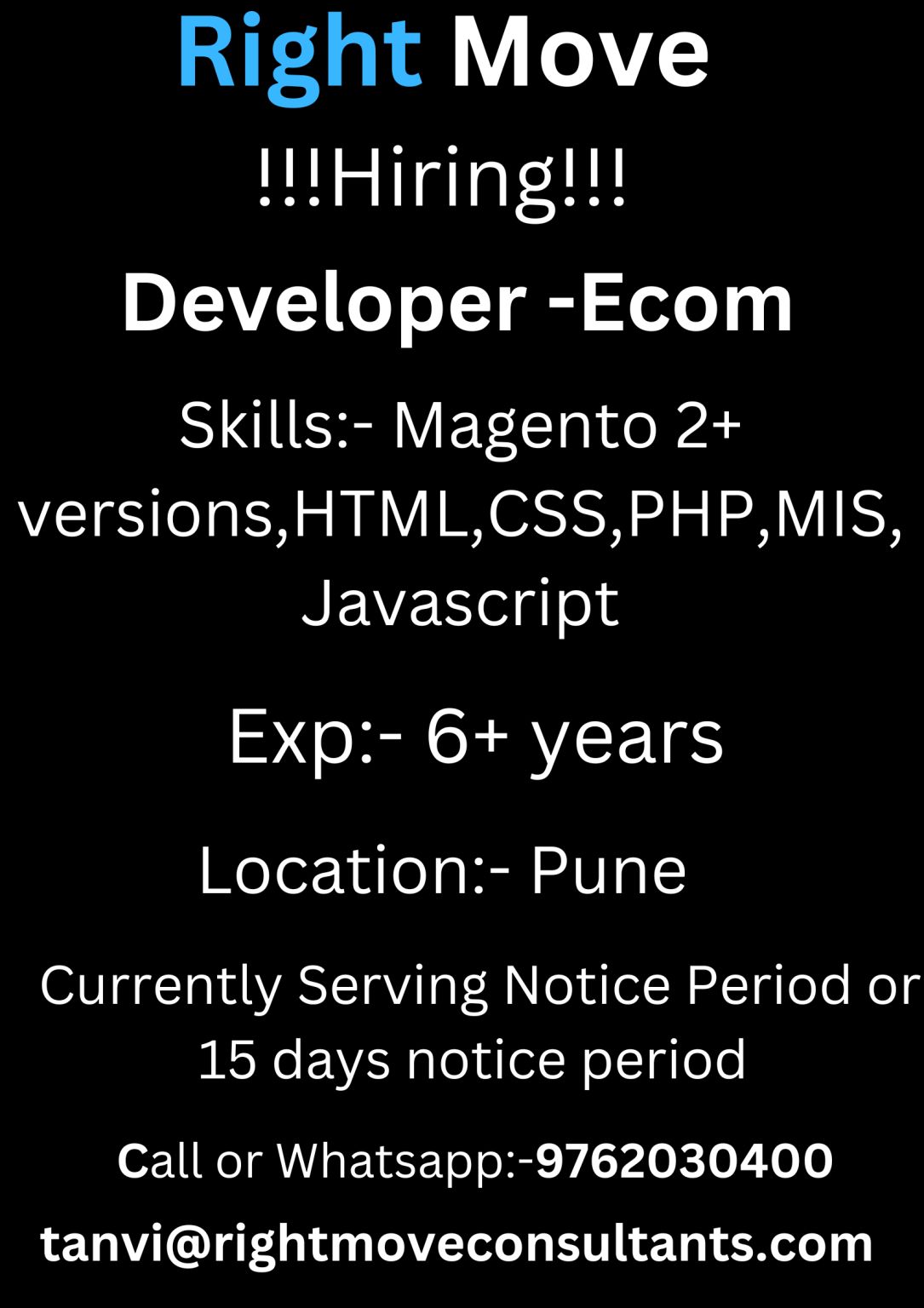 Tanvi P on LinkedIn: #magentodeveloper #html #css #javascript #php #mis ... Tanvi P on LinkedIn: #magentodeveloper #html #css #javascript #php #mis ...