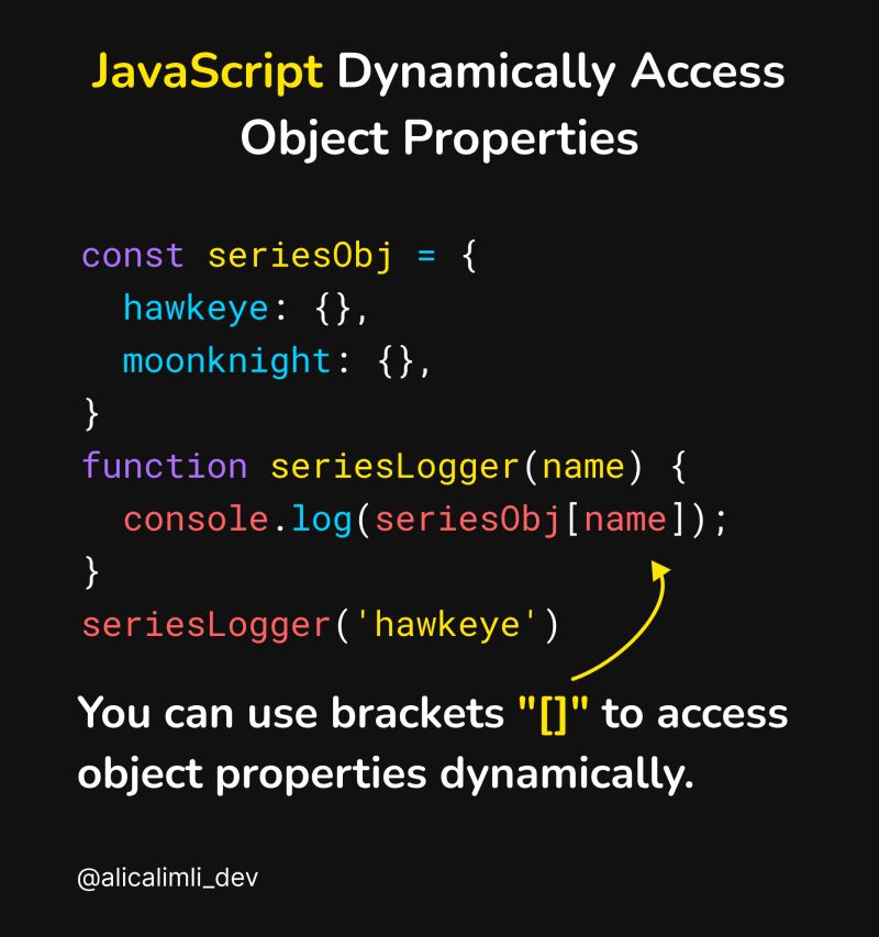 Ali Calimli on LinkedIn: JavaScript Dynamically Access Object Properties 👇 Ali Calimli on LinkedIn: JavaScript Dynamically Access Object Properties 👇