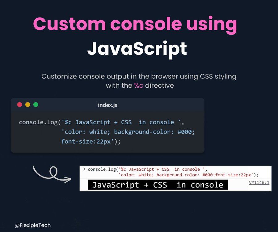 Flexiple on LinkedIn: JavaScript Console trick You can customize the ... Flexiple on LinkedIn: JavaScript Console trick You can customize the ...