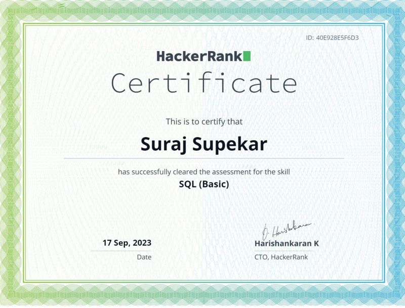 Suraj Supekar on LinkedIn: #hakerrank #sql Suraj Supekar on LinkedIn: #hakerrank #sql