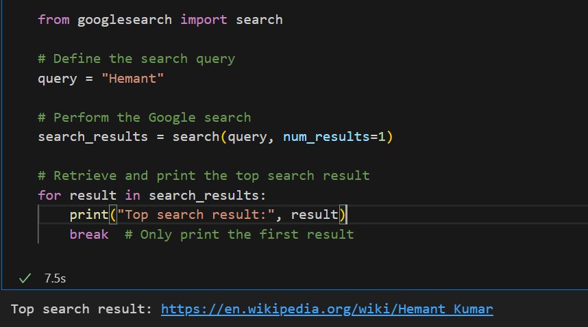 Hemant Marothi on LinkedIn: Python Task 13 : Do google search using ... Hemant Marothi on LinkedIn: Python Task 13 : Do google search using ...