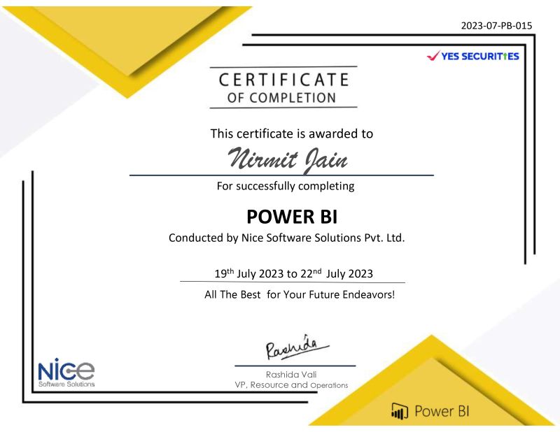 Nirmit Jain on LinkedIn: Just earned my Power BI Certificate 📊📈 I'm ... Nirmit Jain on LinkedIn: Just earned my Power BI Certificate 📊📈 I'm ...