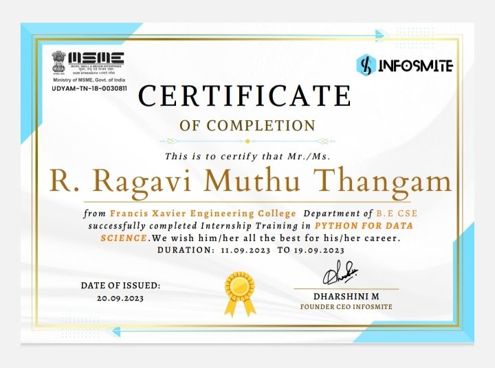 RAGAVI R on LinkedIn: #pythonfordatascience #internship RAGAVI R on LinkedIn: #pythonfordatascience #internship