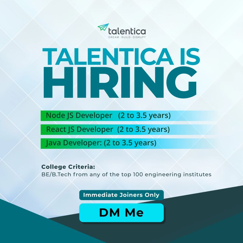 Urmi Intwala on LinkedIn: #nodejs #reactjs #java #dotnet #talentica #remote Urmi Intwala on LinkedIn: #nodejs #reactjs #java #dotnet #talentica #remote