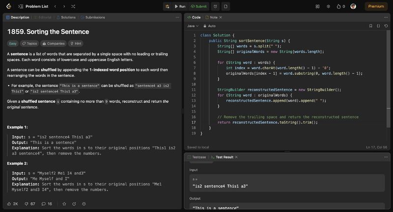 How sortSentence works in Java | Mohammad Sameer posted on the topic ... How sortSentence works in Java | Mohammad Sameer posted on the topic ...