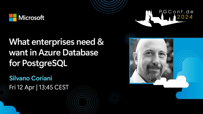 Silvano Coriani on LinkedIn: #postgresql #azure #pgconfde Silvano Coriani on LinkedIn: #postgresql #azure #pgconfde