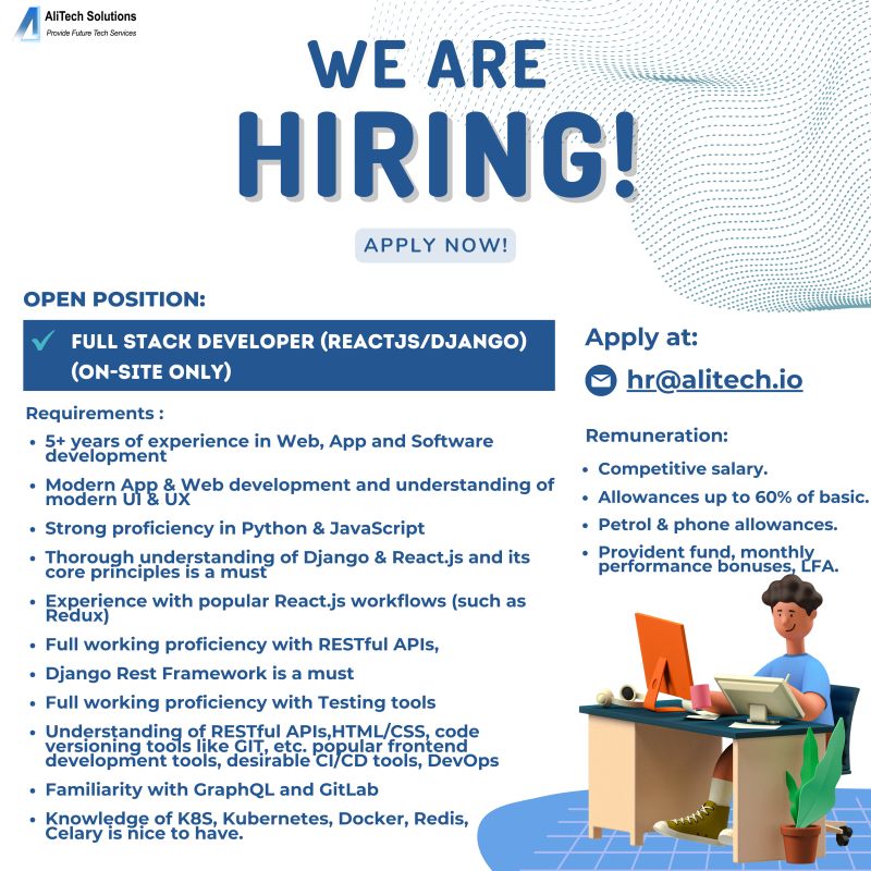AliTech Solutions on LinkedIn: #fullstackdeveloper #reactjs #django # ... AliTech Solutions on LinkedIn: #fullstackdeveloper #reactjs #django # ...