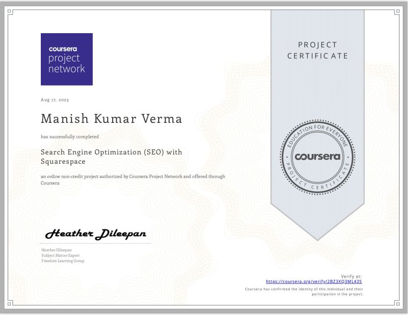 Manish Kumar Verma on LinkedIn: #coursera Manish Kumar Verma on LinkedIn: #coursera