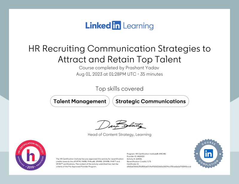 Prashant Yadav on LinkedIn: Certificate of Completion Prashant Yadav on LinkedIn: Certificate of Completion