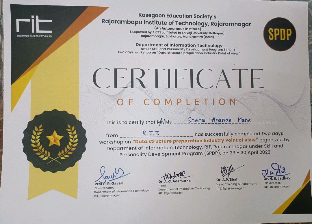 Sneha Mane on LinkedIn: Hello connections !! I'm excited to share that ... Sneha Mane on LinkedIn: Hello connections !! I'm excited to share that ...