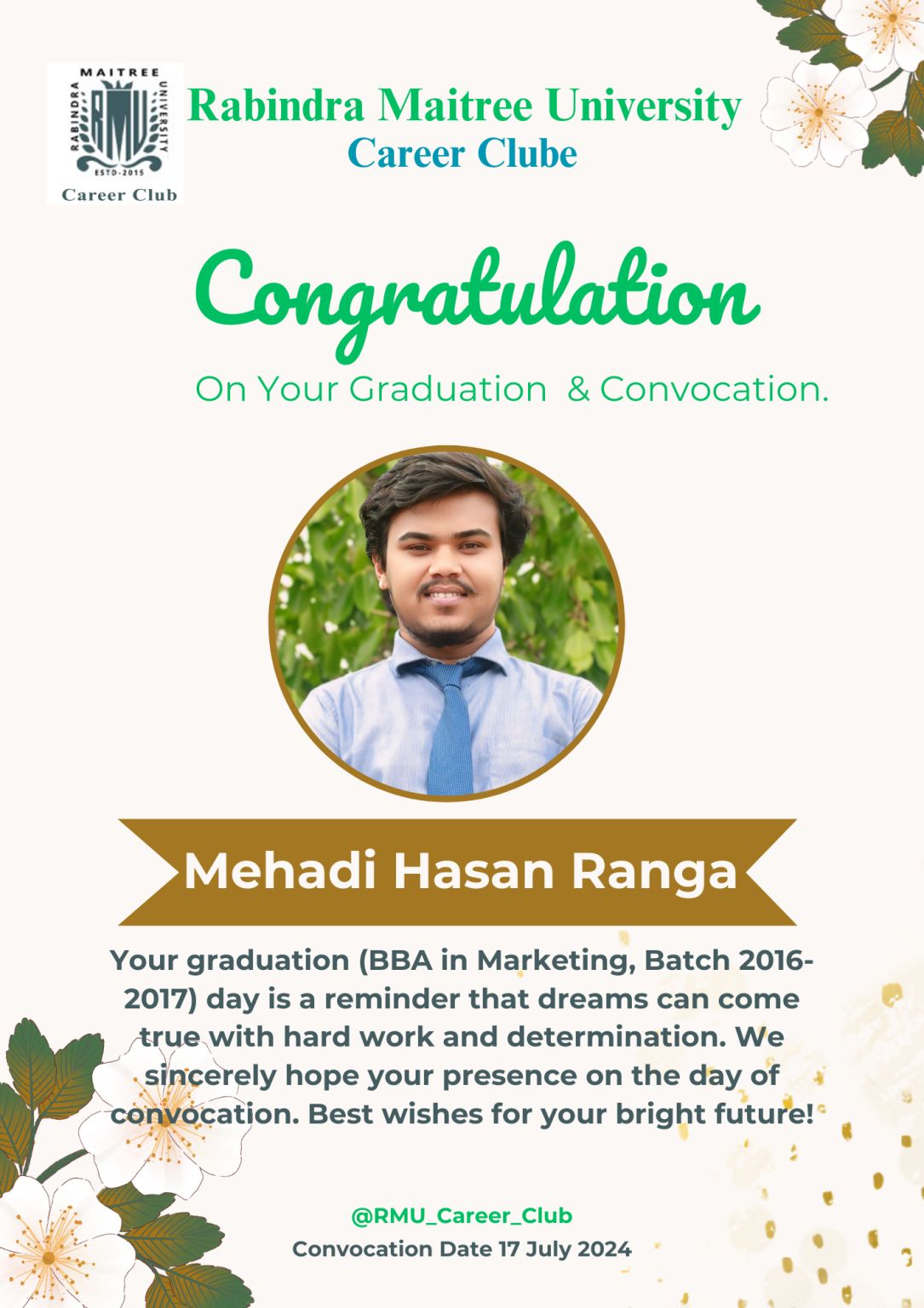 Rabindra Maitree Univeristy Career Club, Kushtia on LinkedIn: Dear ... Rabindra Maitree Univeristy Career Club, Kushtia on LinkedIn: Dear ...