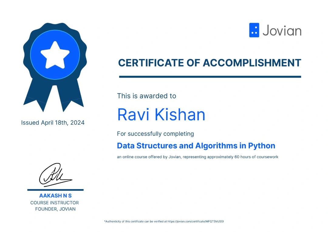 Ravi Kishan on LinkedIn: #python #datastructure #algorithm # ... Ravi Kishan on LinkedIn: #python #datastructure #algorithm # ...