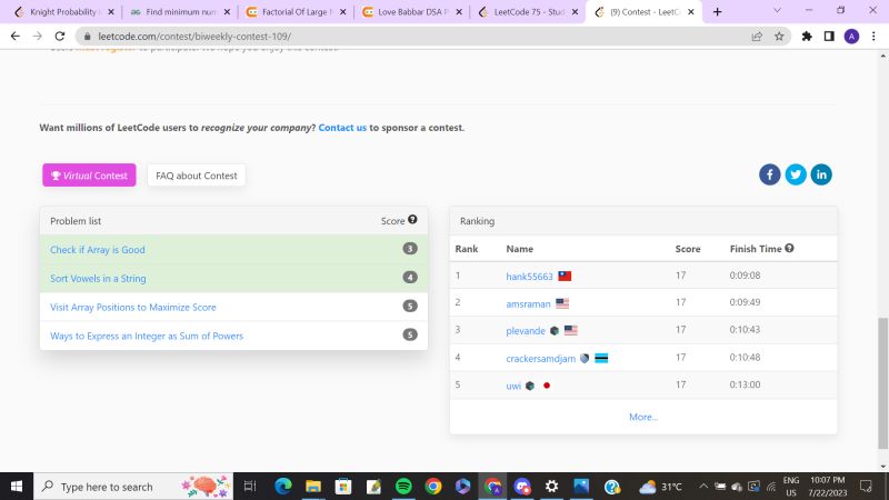 Ashish Khurana on LinkedIn: #leetcode2023 #contest #coding #codinglife Ashish Khurana on LinkedIn: #leetcode2023 #contest #coding #codinglife