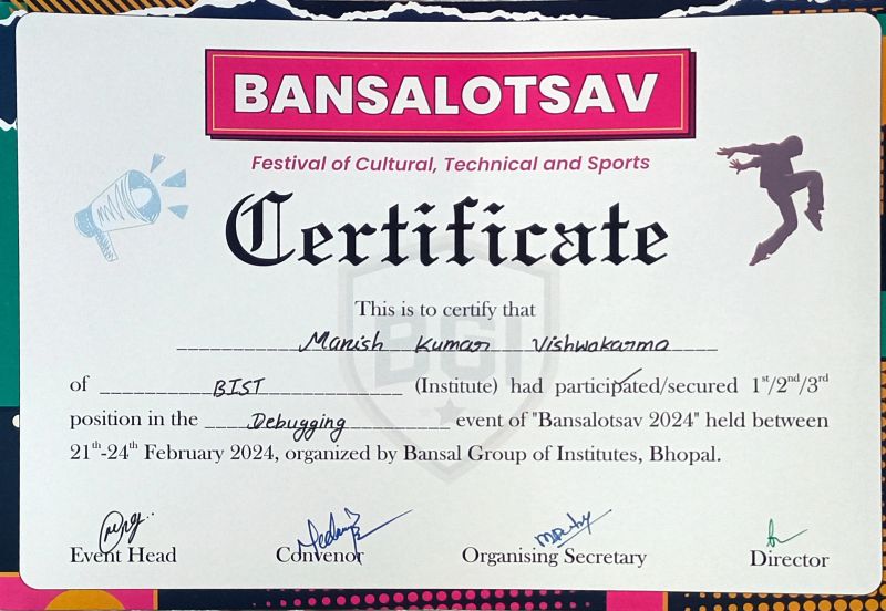 Manish Kumar Vishwakarma on LinkedIn: #bansalotsav #debugging #bgi # ... Manish Kumar Vishwakarma on LinkedIn: #bansalotsav #debugging #bgi # ...