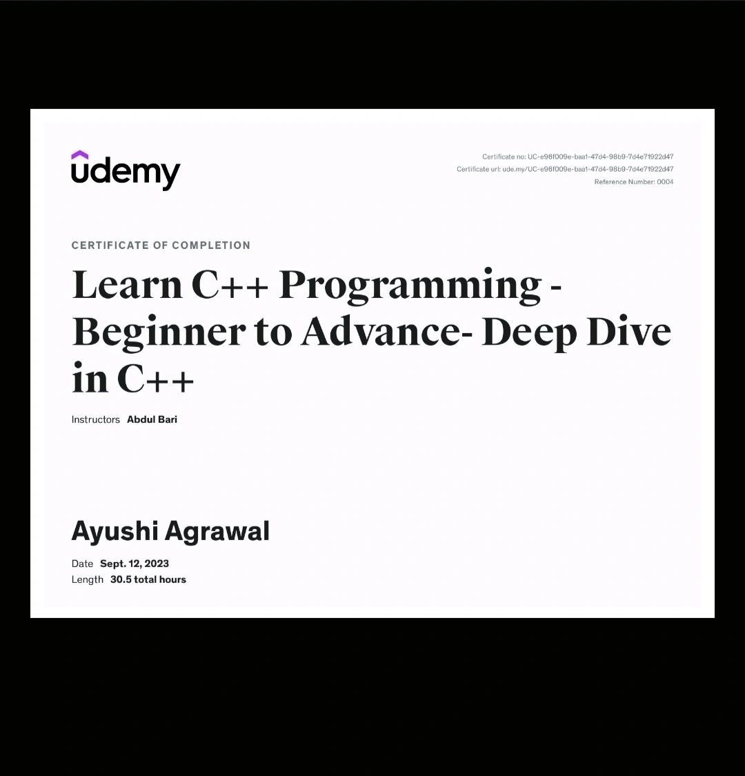 Ayushi Agarwal on LinkedIn: #cplusplus #udemygraduate #codingjourney # ... Ayushi Agarwal on LinkedIn: #cplusplus #udemygraduate #codingjourney # ...