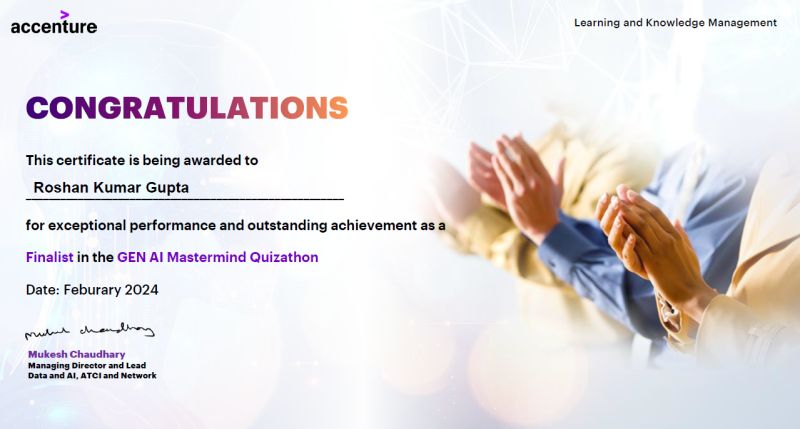 Roshan Gupta on LinkedIn: #accenture #genai #quizathon #finalist # ... Roshan Gupta on LinkedIn: #accenture #genai #quizathon #finalist # ...