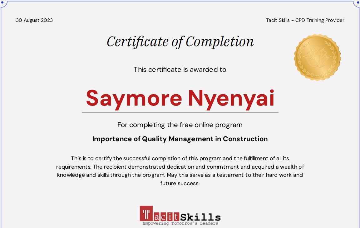Saymore Nyenyai on LinkedIn: Tacit Skills - Accredited CPD Training ... Saymore Nyenyai on LinkedIn: Tacit Skills - Accredited CPD Training ...