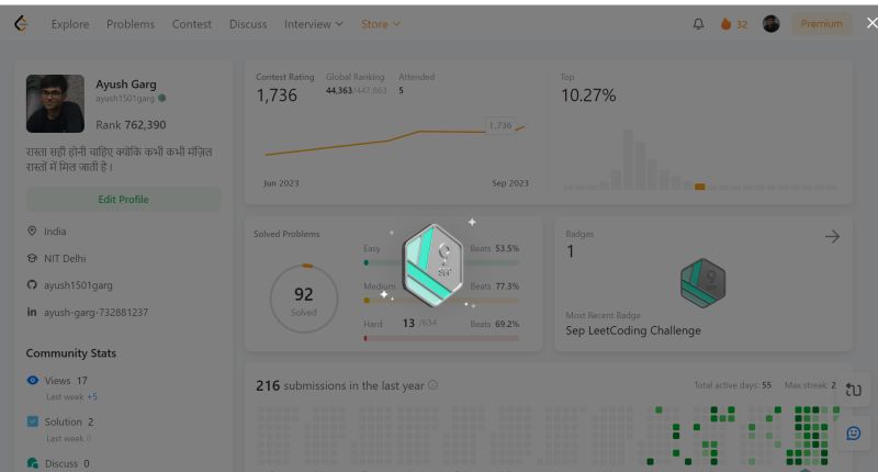 Ayush Garg on LinkedIn: #leetcode #codingchallenge #firstreward # ... Ayush Garg on LinkedIn: #leetcode #codingchallenge #firstreward # ...