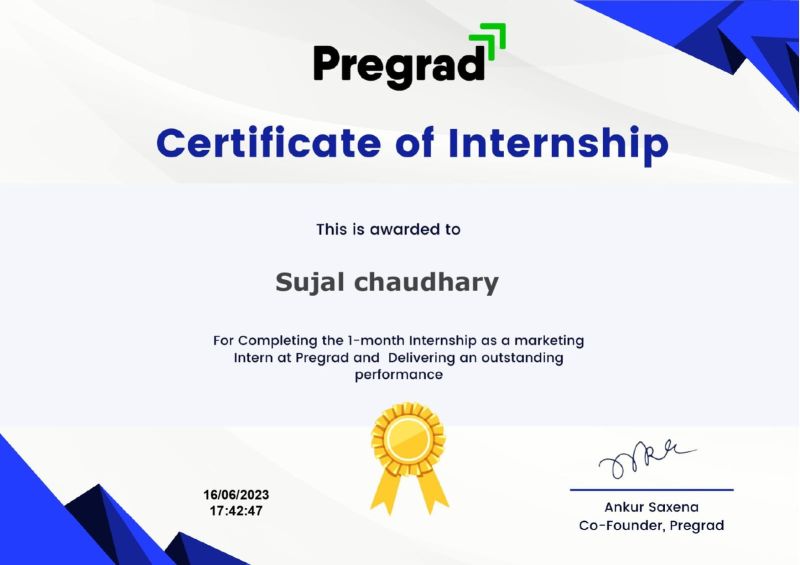 Sujal Chaudhary on LinkedIn: #marketinginternship #certificateachieved ... Sujal Chaudhary on LinkedIn: #marketinginternship #certificateachieved ...