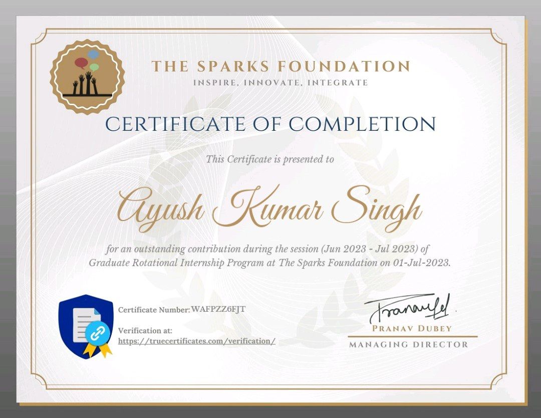 Ayush Kumar Singh on LinkedIn: #thesparksfoundation #webdevelopment # ... Ayush Kumar Singh on LinkedIn: #thesparksfoundation #webdevelopment # ...