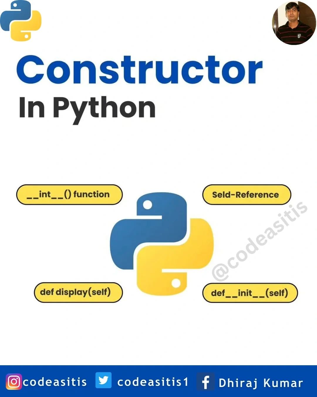 Dhiraj Kumar on LinkedIn: #codeasitis #pythonlearning #pythonprogrammer ... Dhiraj Kumar on LinkedIn: #codeasitis #pythonlearning #pythonprogrammer ...