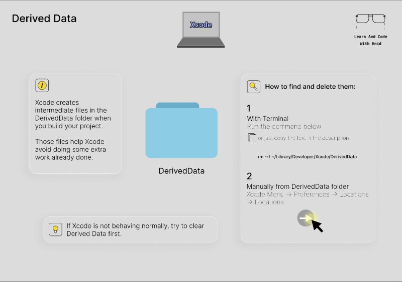 Learn And Code With Enid on LinkedIn: What are derived data in Xcode ... Learn And Code With Enid on LinkedIn: What are derived data in Xcode ...
