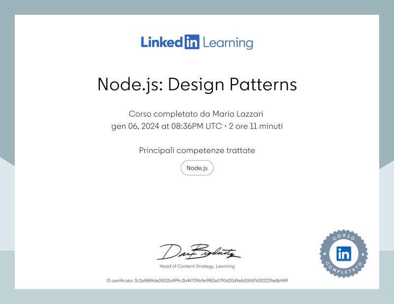 Mario Lazzari su LinkedIn: Certificate of Completion Mario Lazzari su LinkedIn: Certificate of Completion
