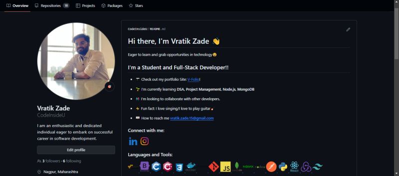 Vratik Zade on LinkedIn: #connections #github #codingjourney # ... Vratik Zade on LinkedIn: #connections #github #codingjourney # ...