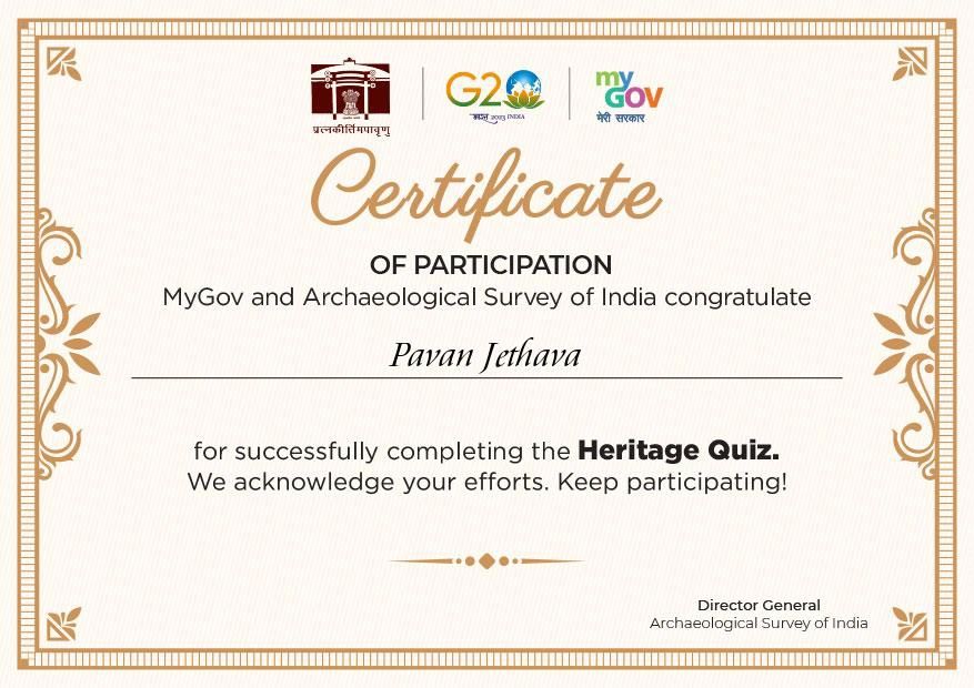 Pavan Jethava on LinkedIn: Today I am participated in the Heritage quiz. Pavan Jethava on LinkedIn: Today I am participated in the Heritage quiz.