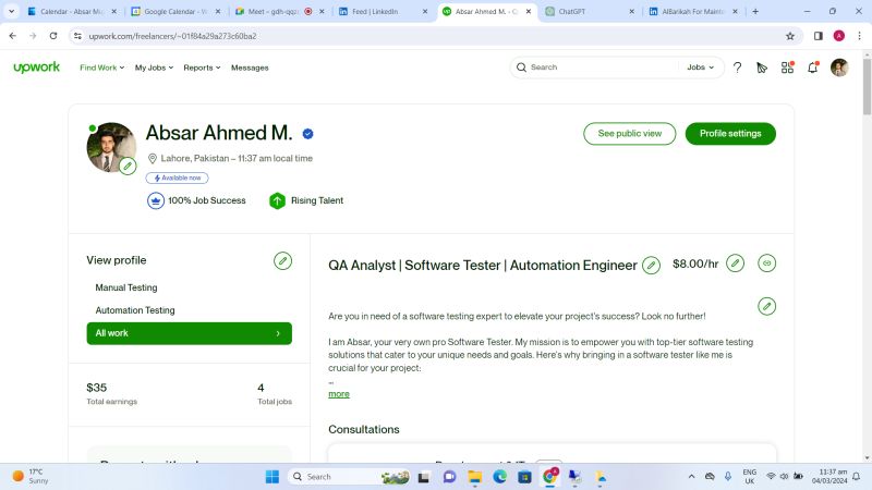 Absar Mujaddidi on LinkedIn: #qa #upwork #automation #testing #tech # ... Absar Mujaddidi on LinkedIn: #qa #upwork #automation #testing #tech # ...