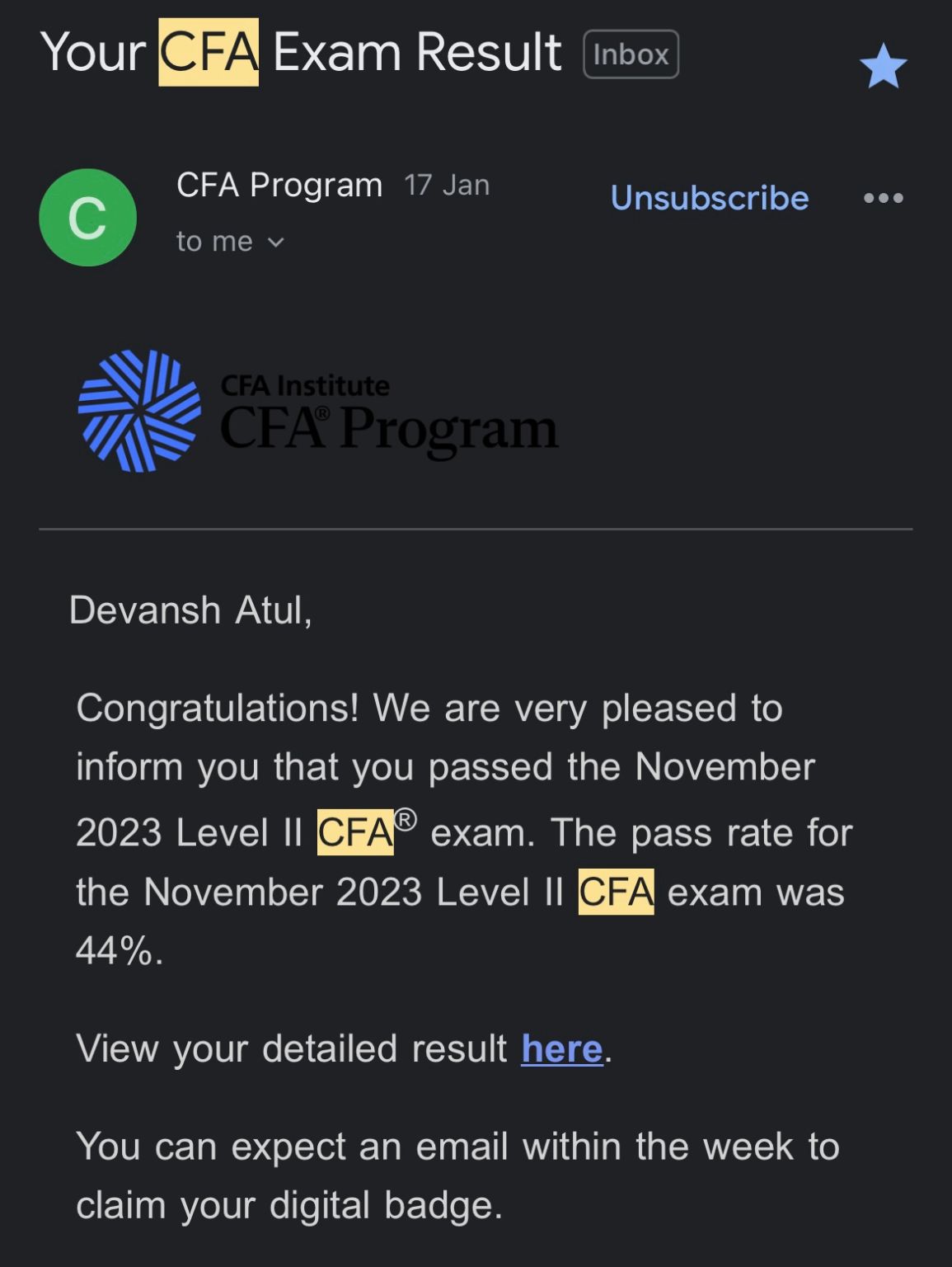 Devansh Dhruv on LinkedIn: Nov 2022 - CFA Level 1 (First Attempt) Nov ... Devansh Dhruv on LinkedIn: Nov 2022 - CFA Level 1 (First Attempt) Nov ...