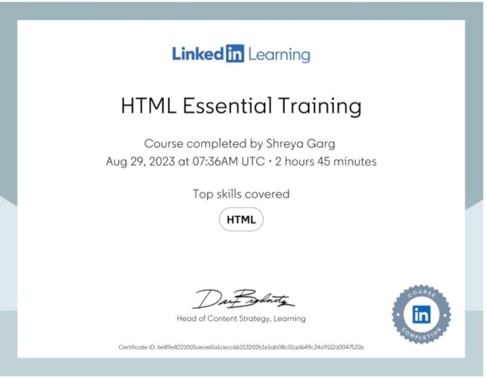 Shreya Garg on LinkedIn: #html Shreya Garg on LinkedIn: #html