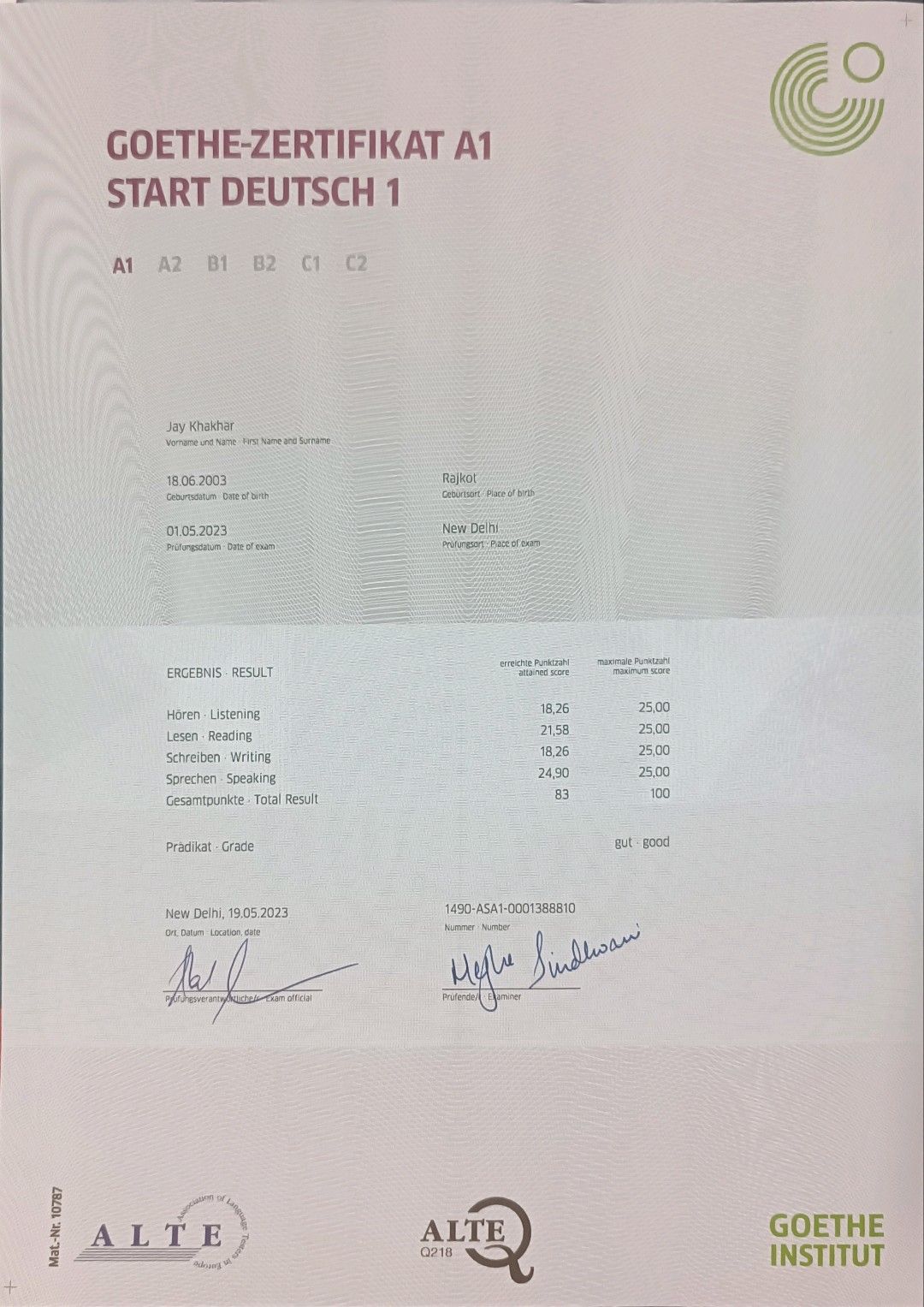 Jay Khakhar on LinkedIn: #germanlanguage #a1certification # ... Jay Khakhar on LinkedIn: #germanlanguage #a1certification # ...