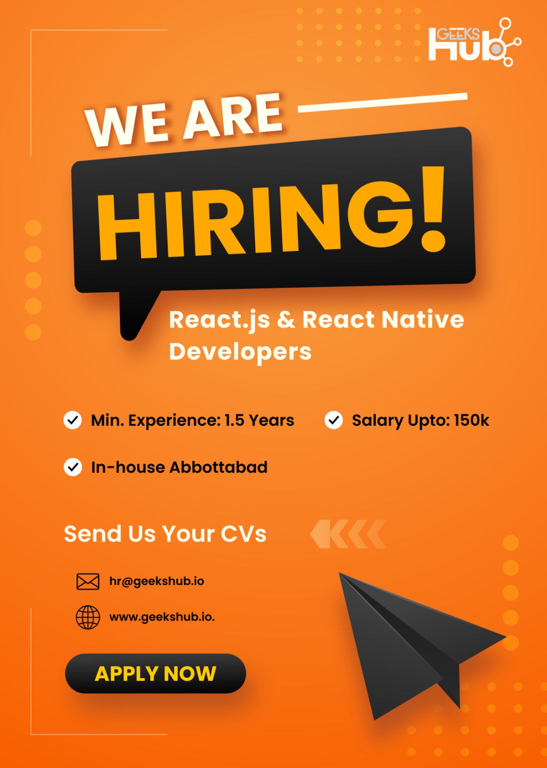 Geeks Hub on LinkedIn: #hr #reactjs #reactnative #wearehiring #jobalert Geeks Hub on LinkedIn: #hr #reactjs #reactnative #wearehiring #jobalert