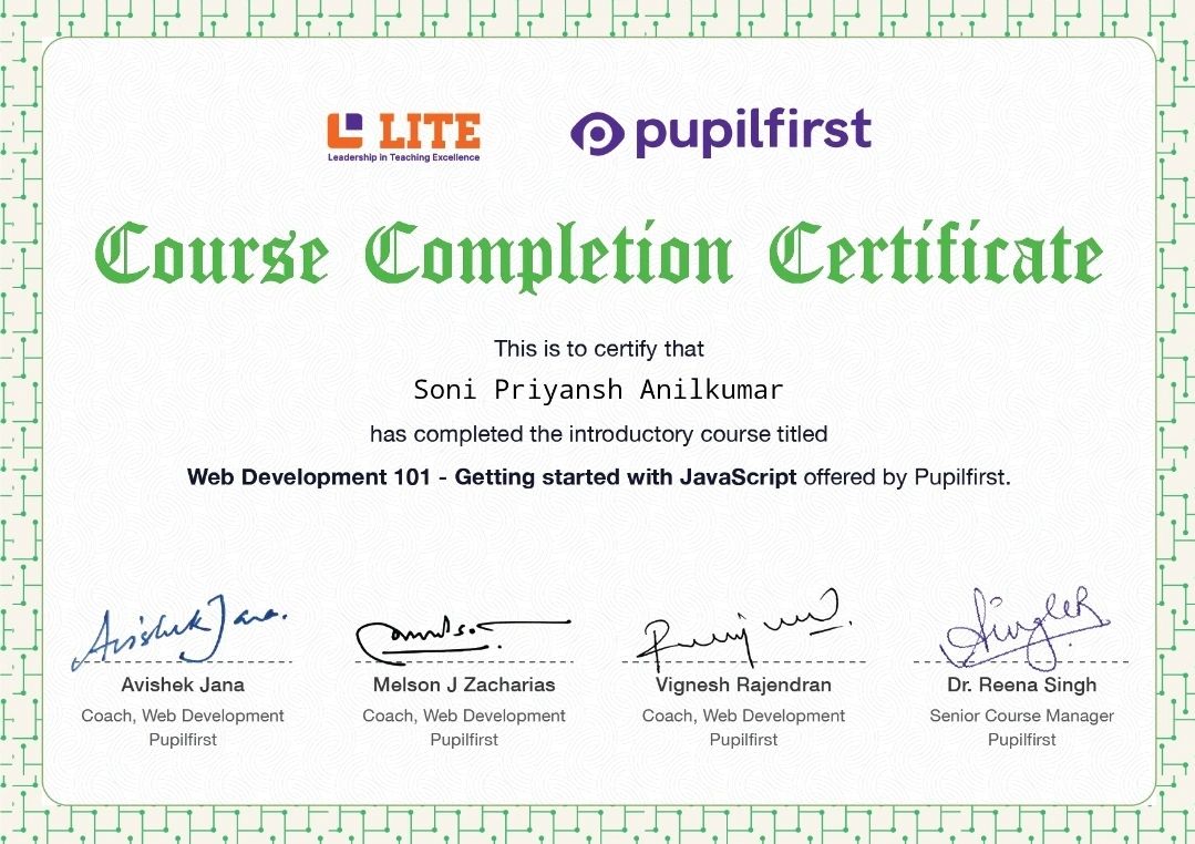 Priyansh Soni on LinkedIn: #webdevelopment #javascript #pupilfirst Priyansh Soni on LinkedIn: #webdevelopment #javascript #pupilfirst