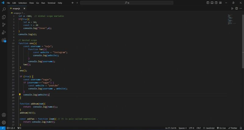 Day 6 of 50 Days JavaScript Challenge: Scope in JS | Gajanan Tangde ... Day 6 of 50 Days JavaScript Challenge: Scope in JS | Gajanan Tangde ...
