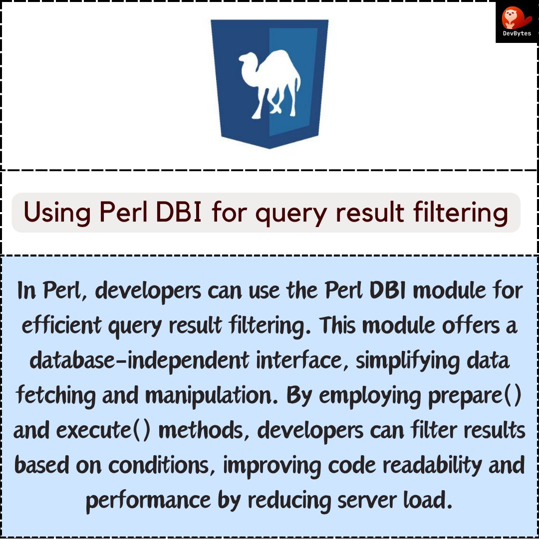 DevBytes on LinkedIn: Perl - Simplified by DevBytes DevBytes on LinkedIn: Perl - Simplified by DevBytes