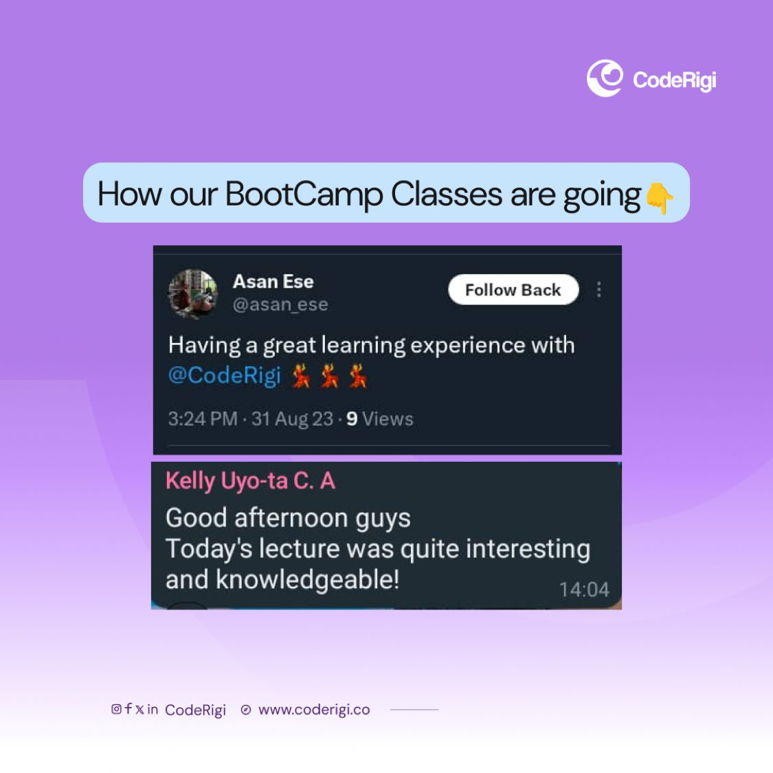CodeRigi on LinkedIn: #coderigi #bootcamp #coderigiacademy #techjourney CodeRigi on LinkedIn: #coderigi #bootcamp #coderigiacademy #techjourney
