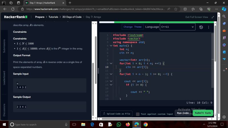 How I manipulated arrays in C++ on HackerRank | Riya Rathore posted on ... How I manipulated arrays in C++ on HackerRank | Riya Rathore posted on ...