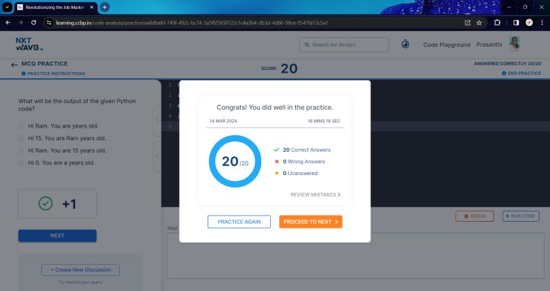 Prasanthi Chenna on LinkedIn: #100daysofcode #python #nxtwave #ccbp # ... Prasanthi Chenna on LinkedIn: #100daysofcode #python #nxtwave #ccbp # ...
