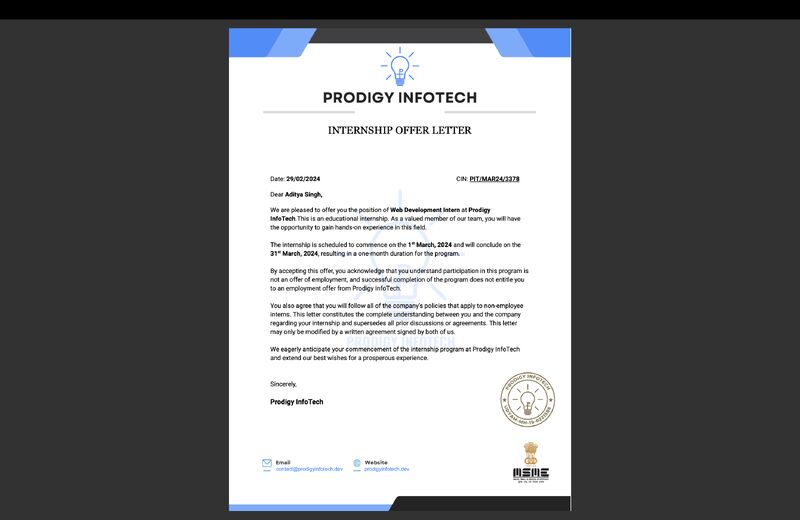 Aditya Singh on LinkedIn: #prodigyinfotech #webdev #webdevelopment # ... Aditya Singh on LinkedIn: #prodigyinfotech #webdev #webdevelopment # ...