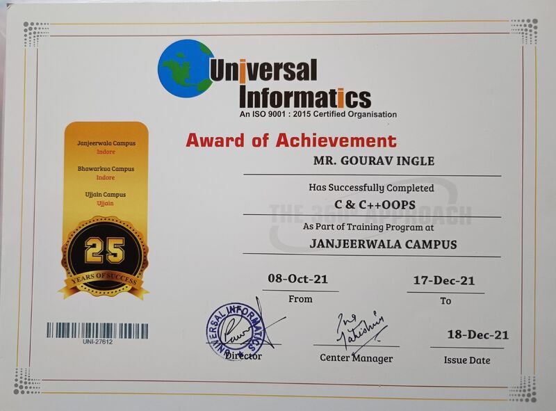 Gourav Ingle on LinkedIn: #cprogramming #cplusplus #certification # ... Gourav Ingle on LinkedIn: #cprogramming #cplusplus #certification # ...