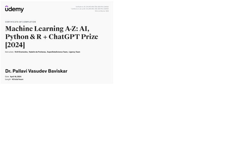 Dr. Pallavi Baviskar on LinkedIn: ML and AI-Python, R Programming. Dr. Pallavi Baviskar on LinkedIn: ML and AI-Python, R Programming.