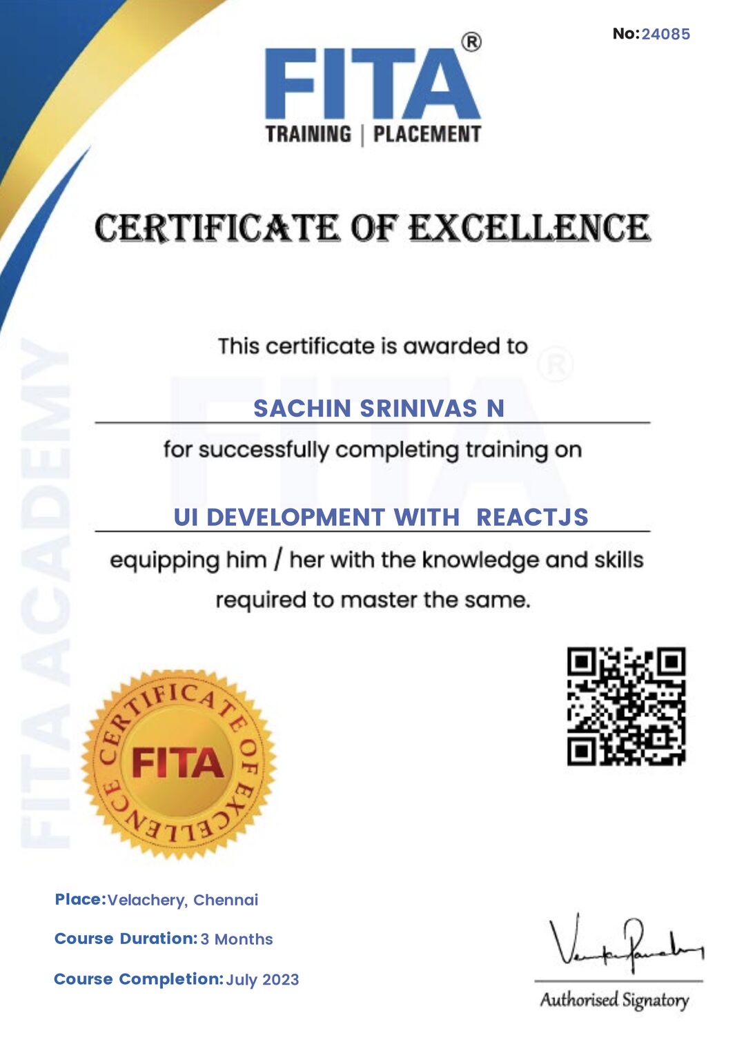 Sachin Srinivas N on LinkedIn: #reactjs #certification #continuouslearning Sachin Srinivas N on LinkedIn: #reactjs #certification #continuouslearning