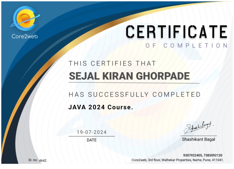 Sejal Ghorpade on LinkedIn: #java #dsa #os Sejal Ghorpade on LinkedIn: #java #dsa #os