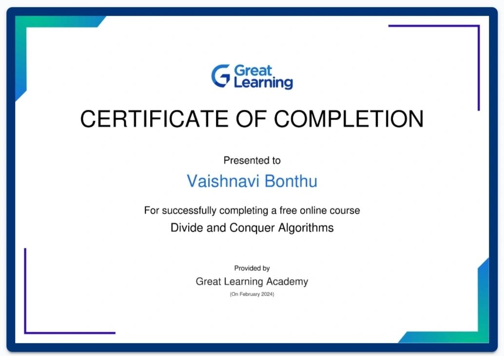 Vaishnavi Bonthu on LinkedIn: #algorithms #greatlearning Vaishnavi Bonthu on LinkedIn: #algorithms #greatlearning
